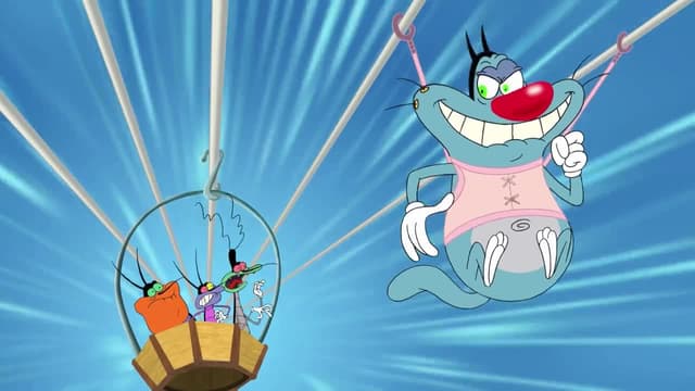 Watch Oggy and the Cockroaches S04:E02 - Back to the Past ! / The Magic ...