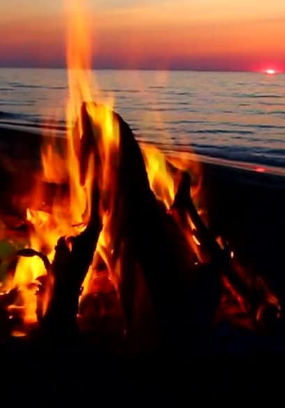 Watch Fireplace Lounge S03:E01 - Campfire by Beach Sunset - Free TV ...