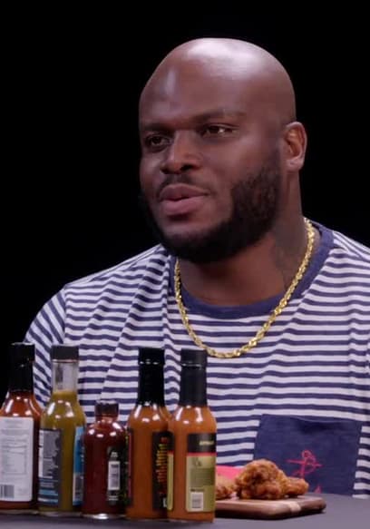 Watch Hot Ones S16:E02 - Derrick Lewis Is Not Okay While Eating Spicy ...