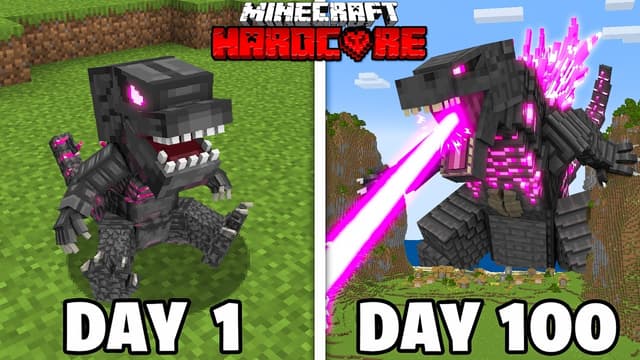 Watch Minecraft with EYstreem S05:E04 - I Survived 100 Days as Godzilla ...